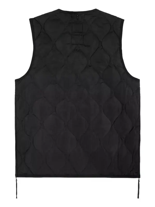 Taion Diamond Quilted V-neck Gilet - Black