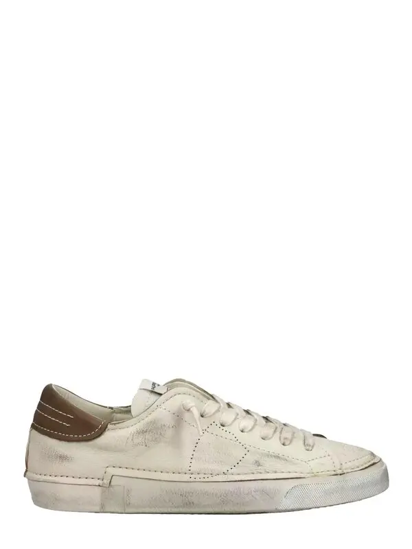 Philippe Model Distressed Leather Low-top Sneakers - Neutrals