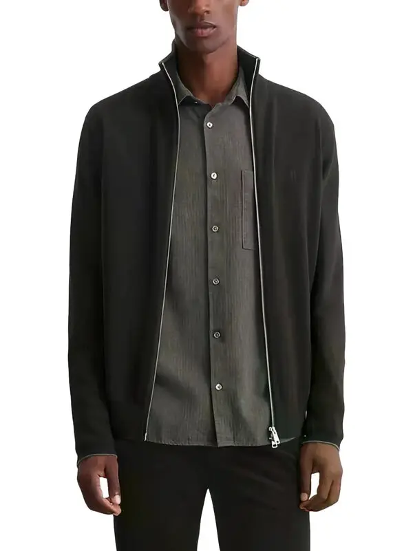 Marc O'polo Zip-front High-collar Cardigan - Black