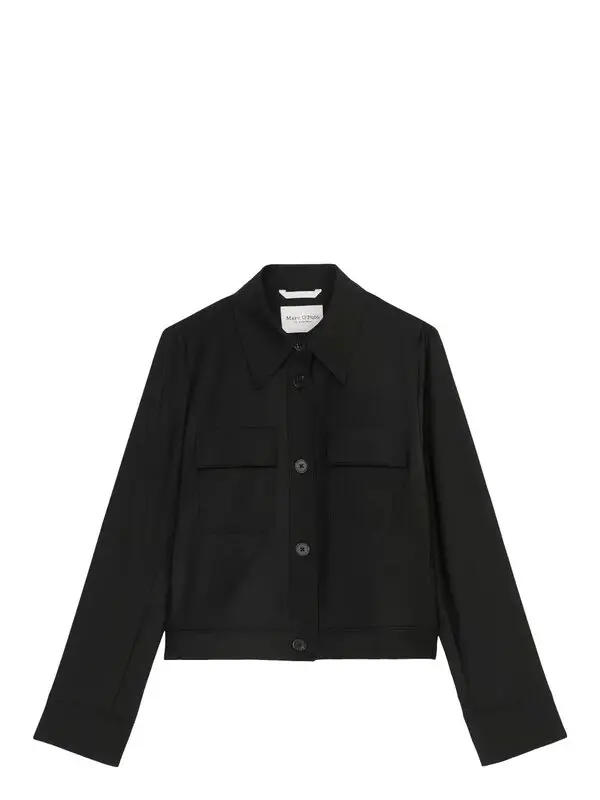 Marc O'polo Cropped Button-up Jacket - Black
