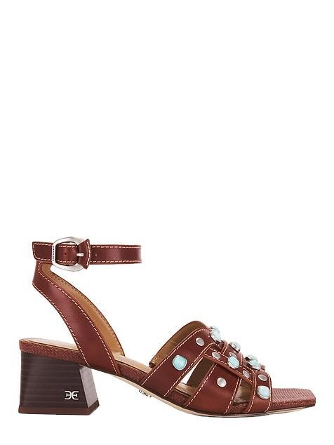 Sam Edelman Wayla 2 Embellished Leather Sandals - Brown