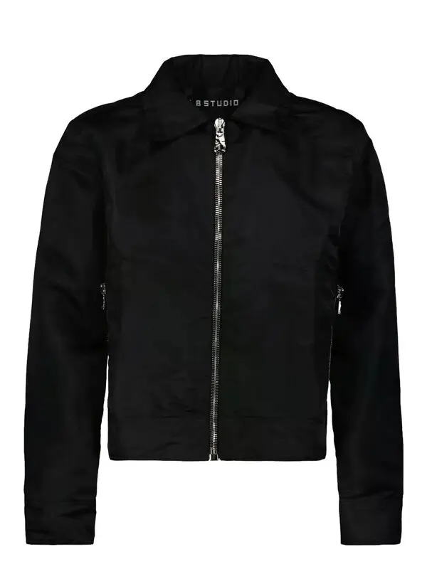 L8 STUDIO Zip-fastening Jacket With Buttoned Cuffs - Black