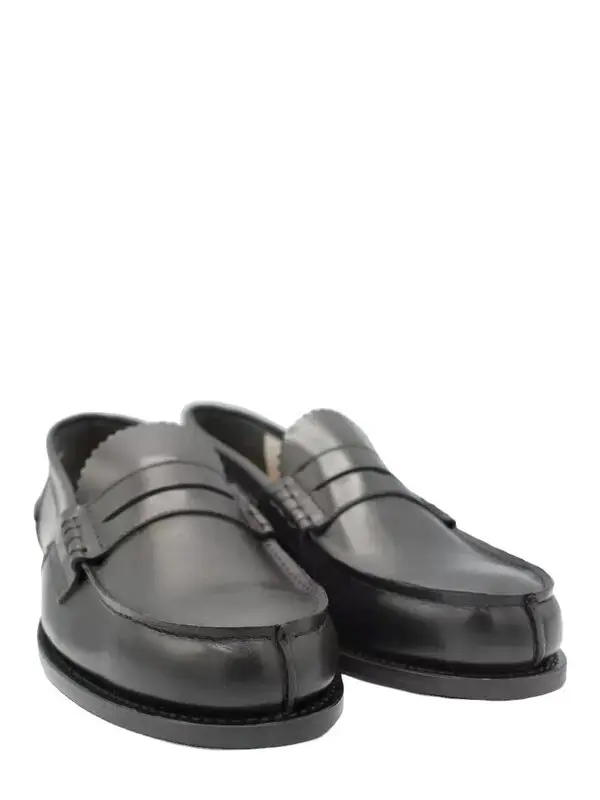 SAXONE OF SCOTLAND Penny Leather Loafers - Black