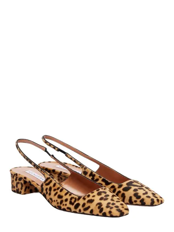 AQUAZZURA Ginza 35 Calf Hair Slingback Pumps - Multicoloured