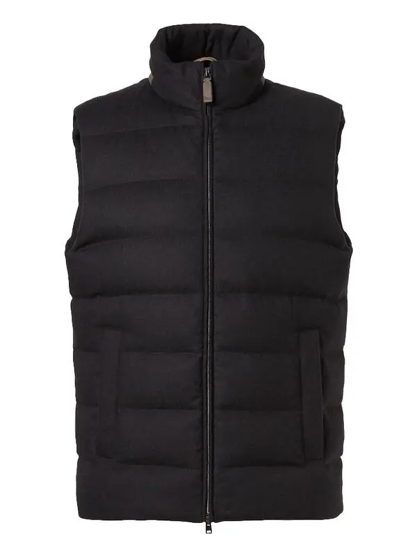 Herno Down-paneled Silk And Cashmere Vest - Black