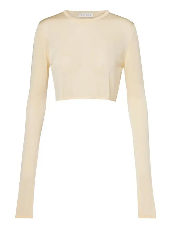 THE FRANKIE SHOP Kazel Knitted Cropped Top - Yellow