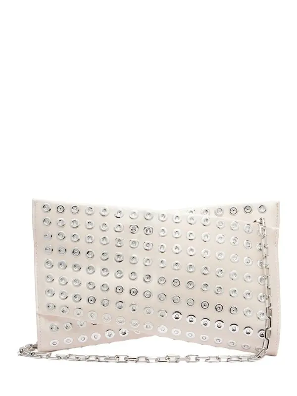 CHRISTIAN LOUBOUTIN Loubitwist Small Crystal-embellished Clutch - Beige