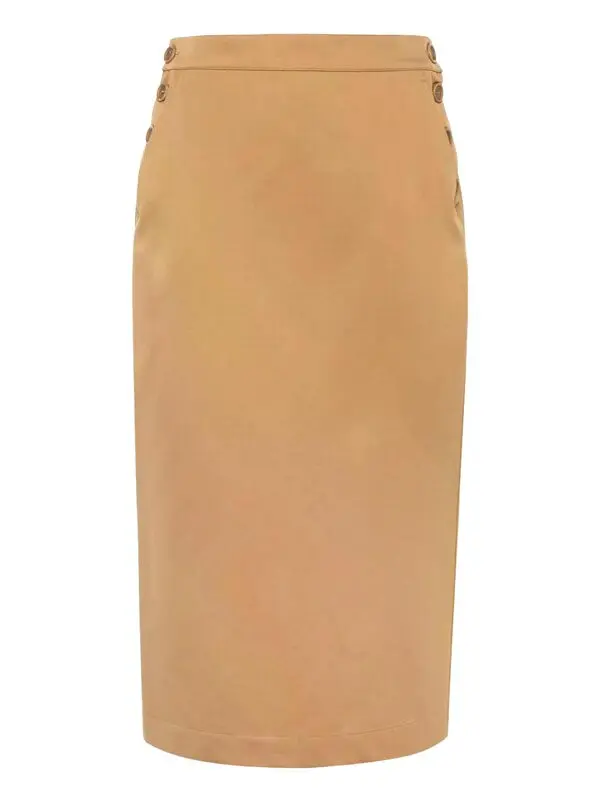Max Mara Cresta Cotton Pencil Skirt - Brown