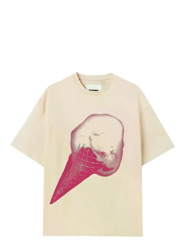 JIL SANDER Logo-print Cotton T-shirt - Neutrals
