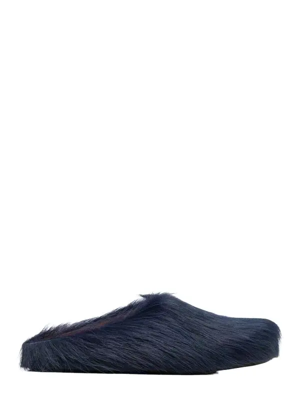 Marni Fussbet Sabot Calf-hair Slippers - Blue