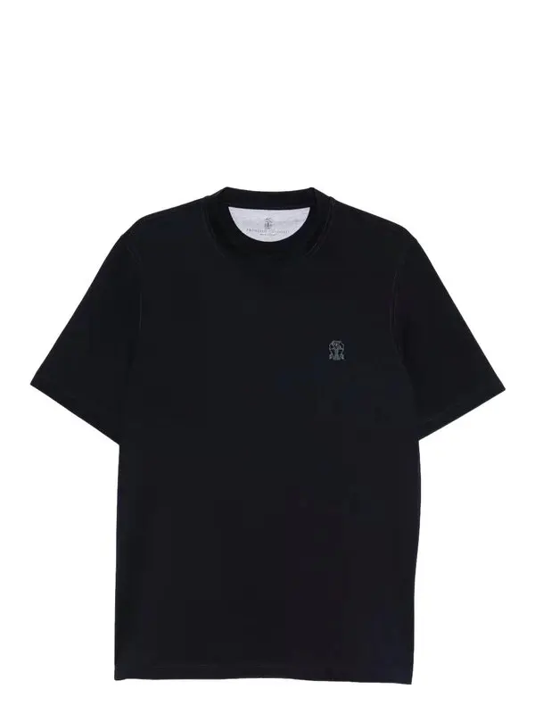 Brunello Cucinelli Logo-detail Crew-neck T-shirt - Blue