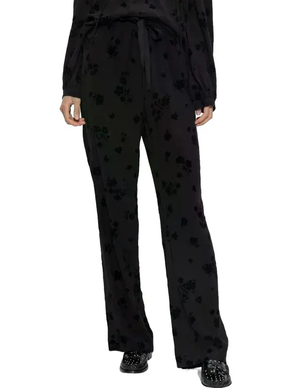 Zadig&Voltaire Floral Pattern Drawstring Trousers - Black