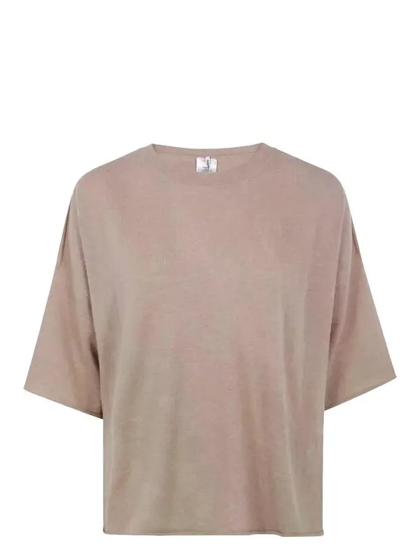Liviana Conti Short Sleeve Wool T-shirt - Neutrals