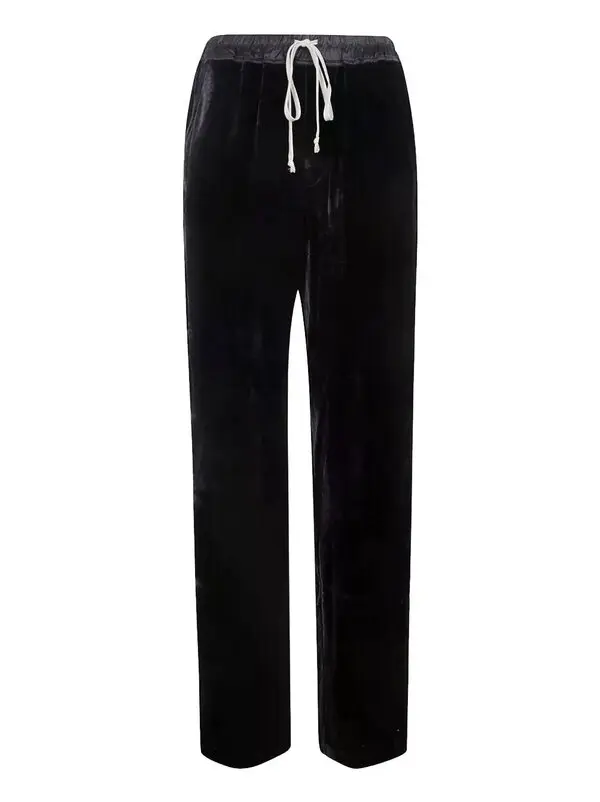 Rick Owens Velvet Drawstring Trousers - Black
