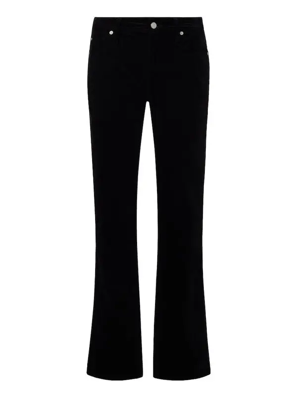 7 For All Mankind Calie Straight Corduroy Trousers - Black