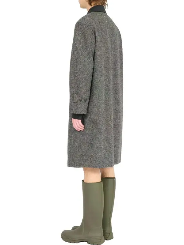 MAISON MARGIELA Single-breasted Coat With Contrasting Collar - Grey