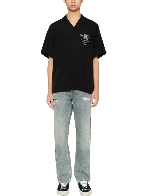 Ksubi Rose-print Resort Shirt - Black