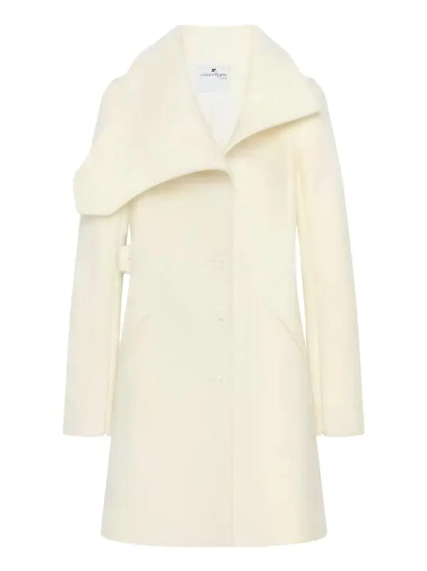 COURREGES Asymmetrical Collar Coat - Neutrals