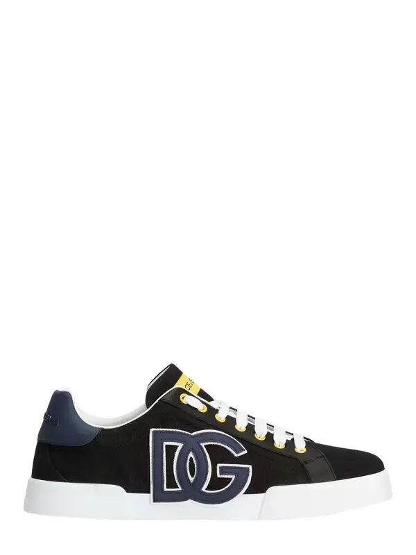 Dolce & Gabbana Portofino Logo-embellished Low-top Sneakers - Black