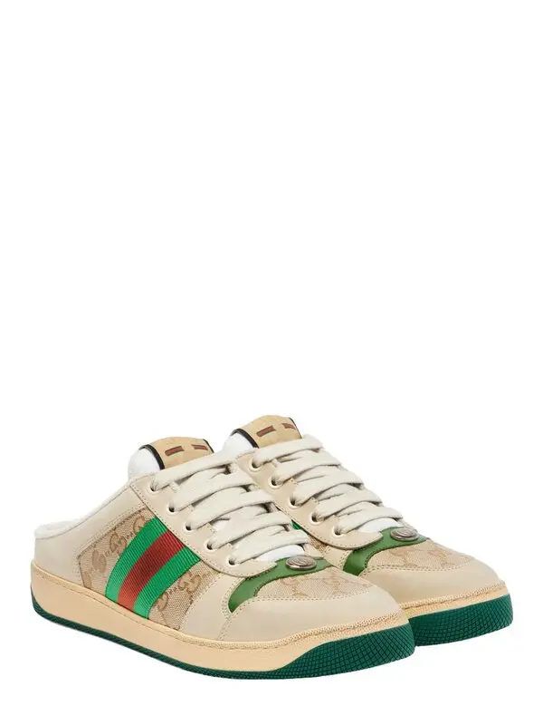 Gucci Screener Gg Canvas Web Stripe Mules - Multicoloured