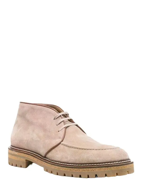 Eleventy Suede Leather Lace-up Boots - Brown