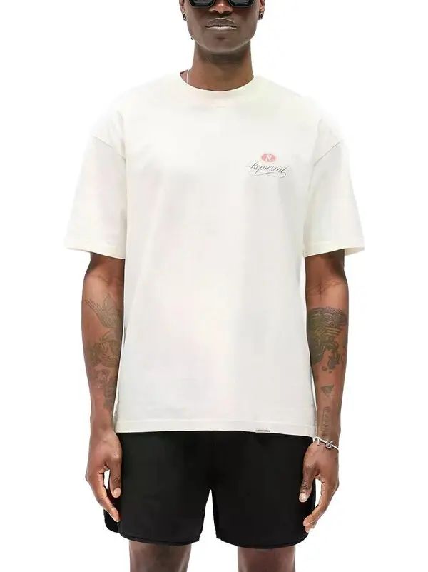 REPRESENT Logo-print T-shirt - Neutrals
