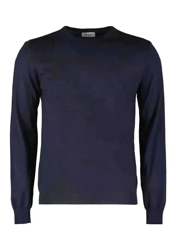 THE (ALPHABET) Crew Neck Cashmere Jumper - Blue