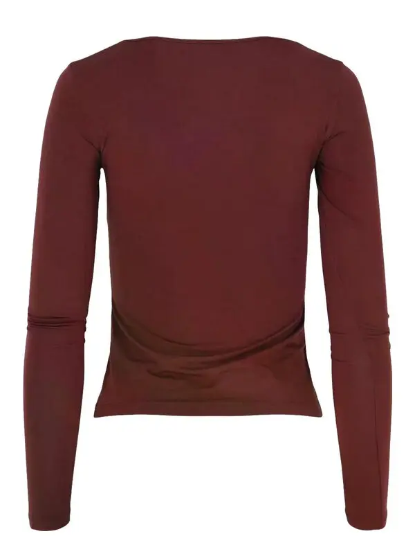 Vince Long-sleeved Scoop Neck T-shirt - Red