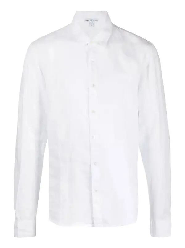 JAMES PERSE Long-sleeved Linen Shirt - White