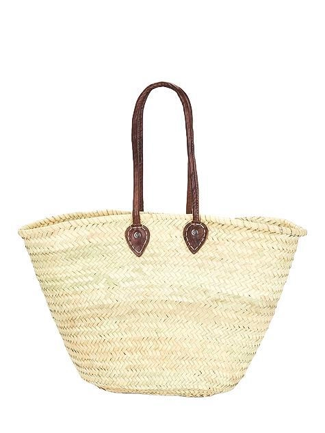 VERVE CULTURE Woven Raffia Shopping Basket - Neutral