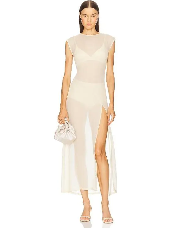 SWF Cap Sleeve Midi Dress - Neutral