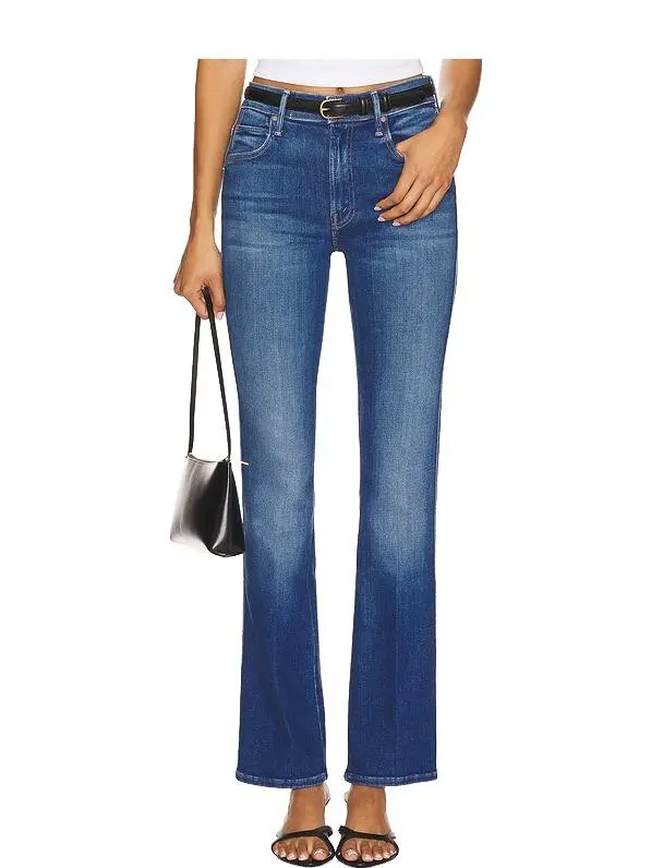 MOTHER The Mid Rise Smokin' Double Sneak Jeans - Blue