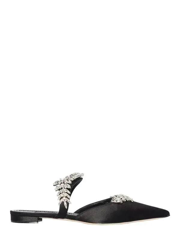 Manolo Blahnik Lurum Crystal-embellished Mules - Black