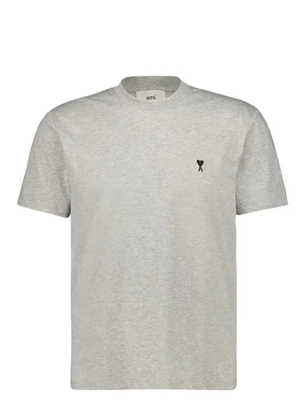 AMI Paris De Coeur Embroidered T-shirt - Grey