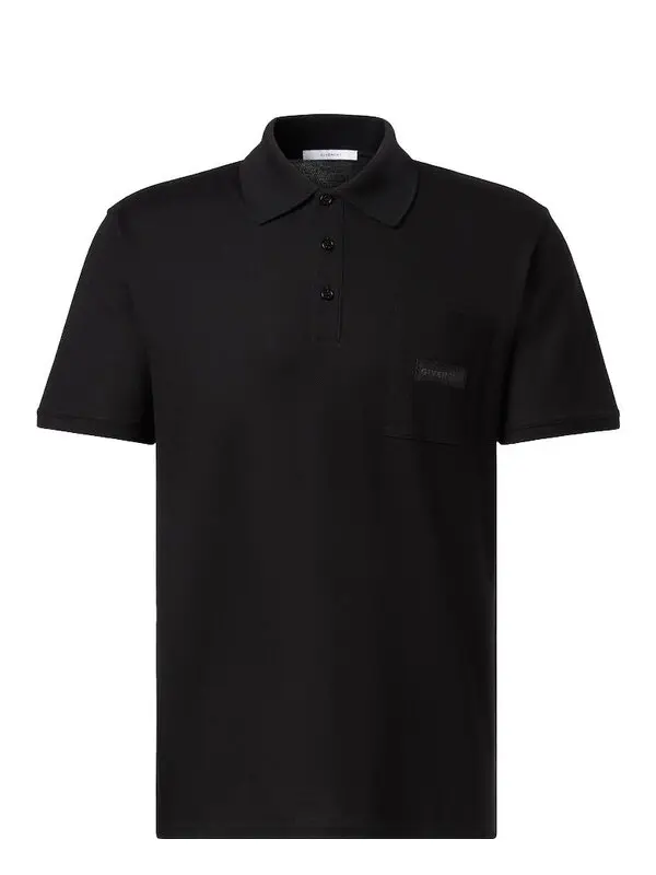 Givenchy Logo Cotton Pique Polo Shirt - Black
