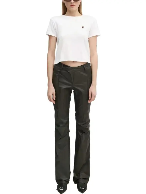A BATHING APE Embroidered Logo Cropped Top - White