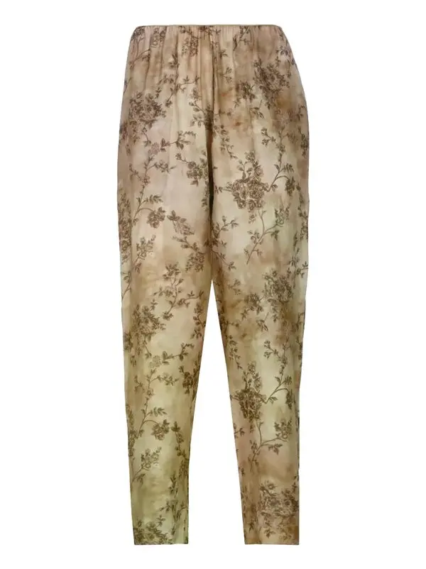 UMA WANG Palmer Trousers Floral Print - Neutrals