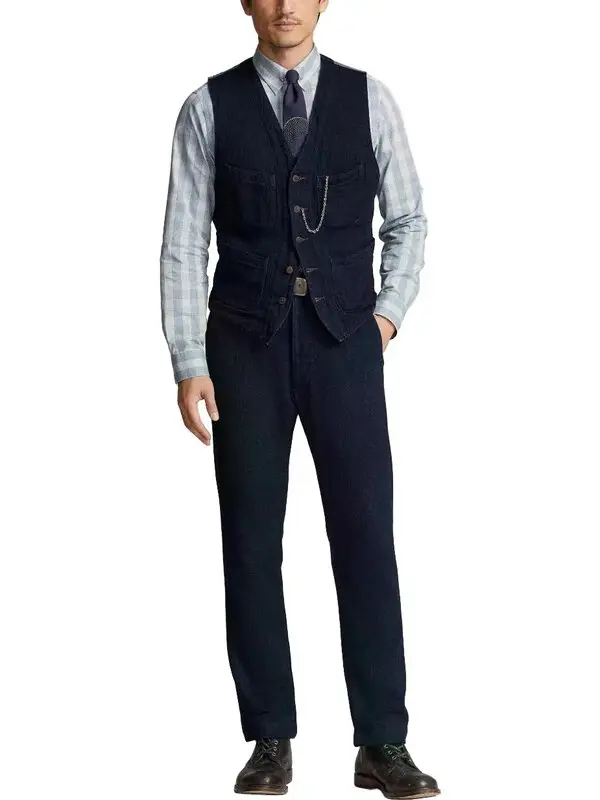 Ralph Lauren Denim Panel Waistcoat - Blue