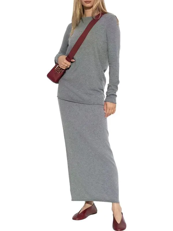 LISA YANG The Charlotta Ribbed Knit Maxi Skirt - Grey