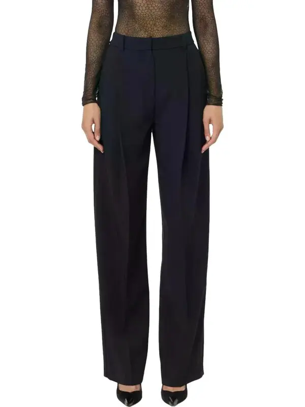 Elisabetta Franchi Pleated Crepe Trousers - Black