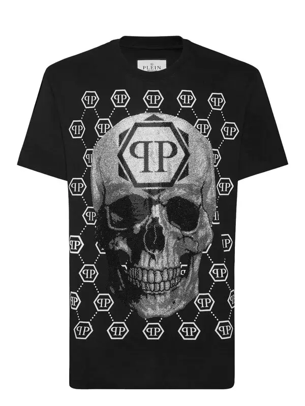 Philipp Plein Rhinestone-embellished Skull T-shirt - Black