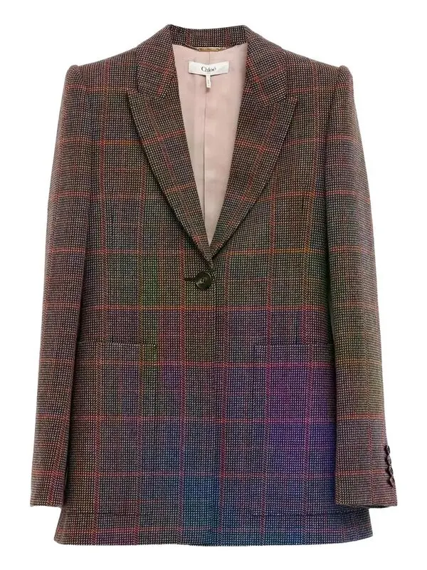 Chloé Checked Single-breasted Blazer - Brown