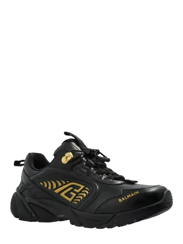 Balmain Cosmic Dust Logo Detail Low-top Sneakers - Black