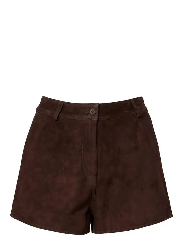 Nour Hammour Leontine Suede Shorts - Brown