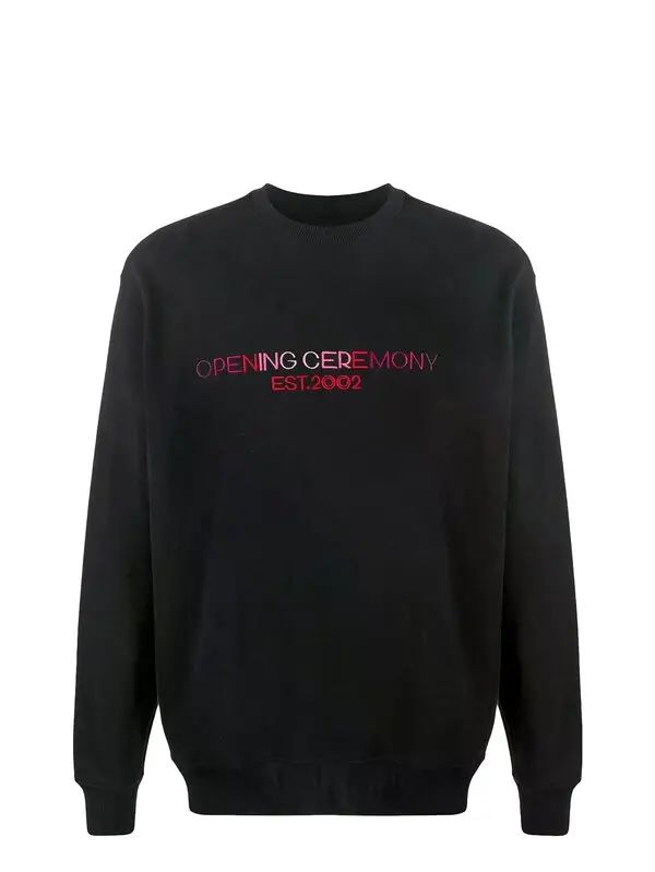 Opening Ceremony Embroidered Logo Crew Neck Sweatshirt - Black