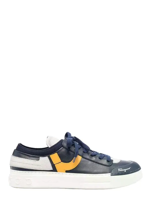 FERRAGAMO Logo-print Lace-up Sneakers - Blue