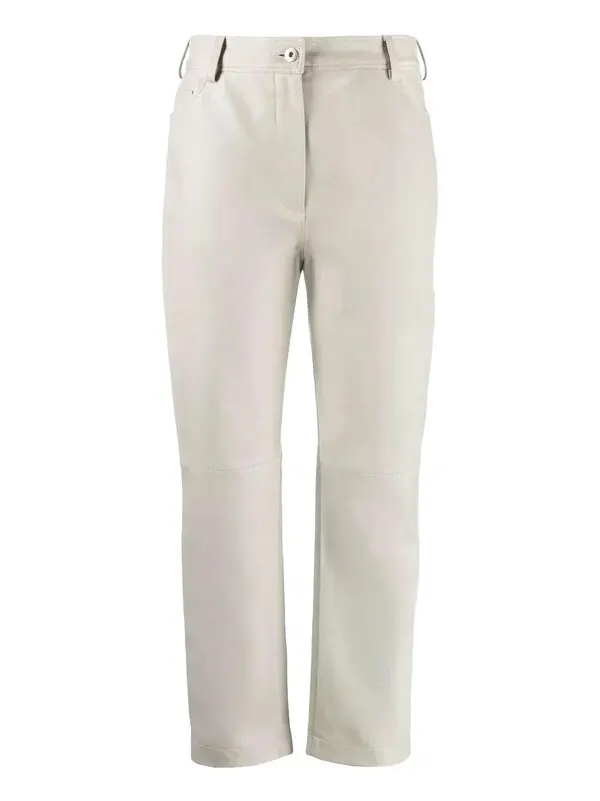 Stella McCartney Hailey Cropped Faux Leather Trousers - Neutrals
