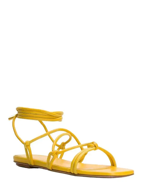GIABORGHINI Bella Flat Leather Sandals - Yellow