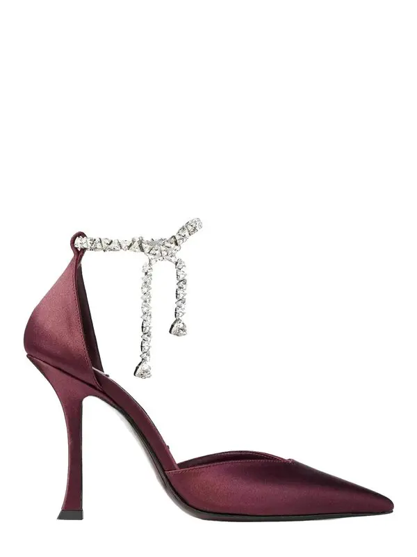 JIMMY CHOO Stevie 100 Crystal Anklet Pumps - Red