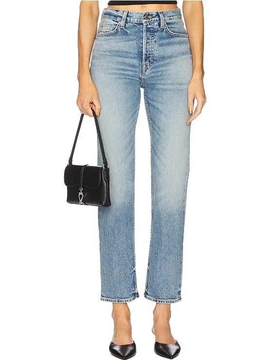 GRLFRND Walker Mid-rise Cropped Jeans - Blue